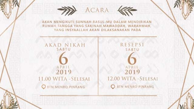 [IV-005A] Polygonal Frame Rustic Floral Adat Bugis – Invitara Digital ...